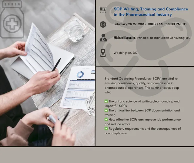 SOP Writing, Training and Compliance in the Pharmaceutical Industry 2025